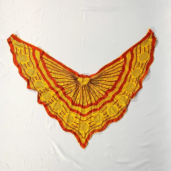 Vintage | Accessories | Vintage Silk Spanish Red Yellow Scarf | Poshmark